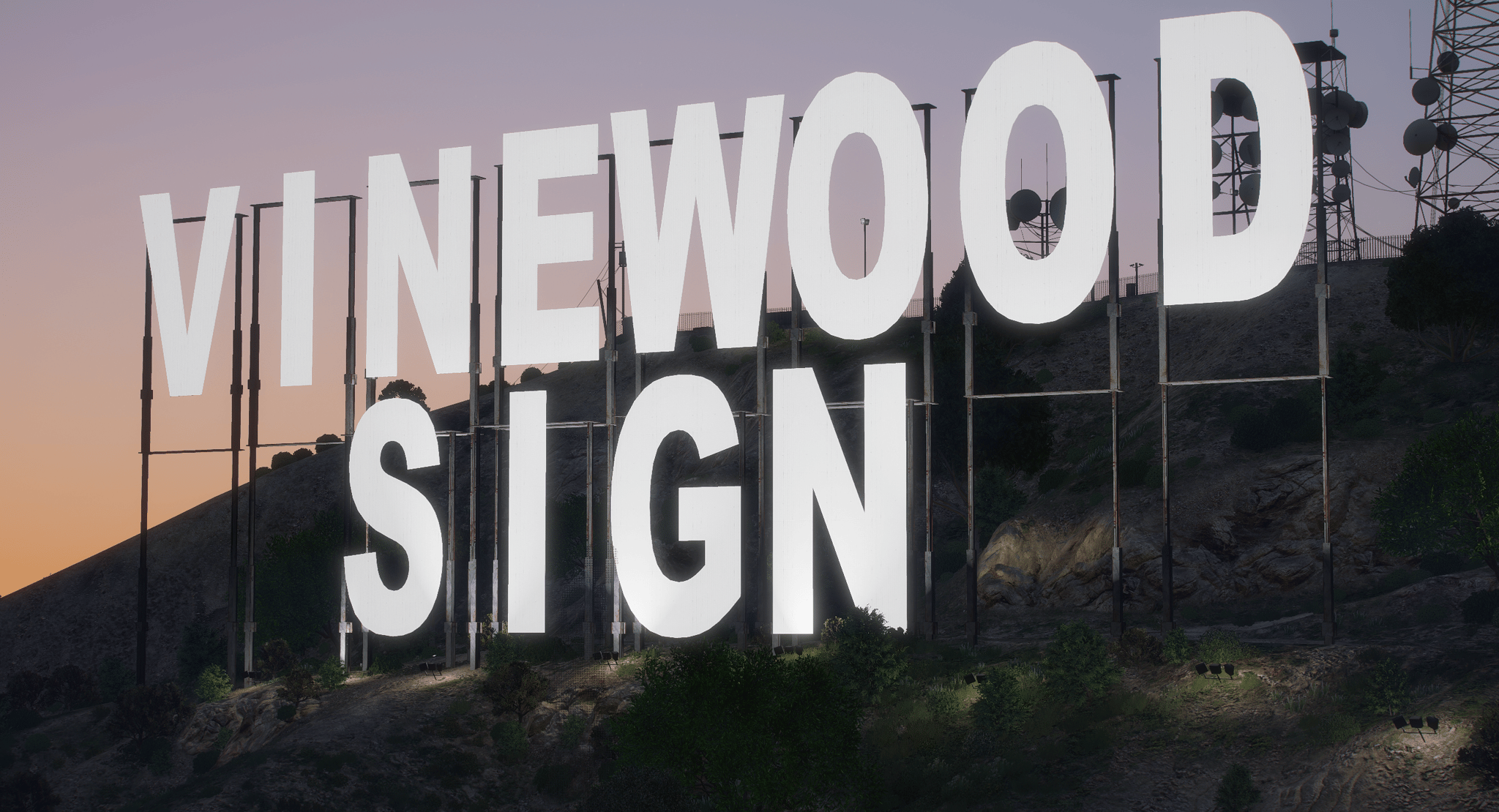 Custom Vinewood Sign V2 | London Studios